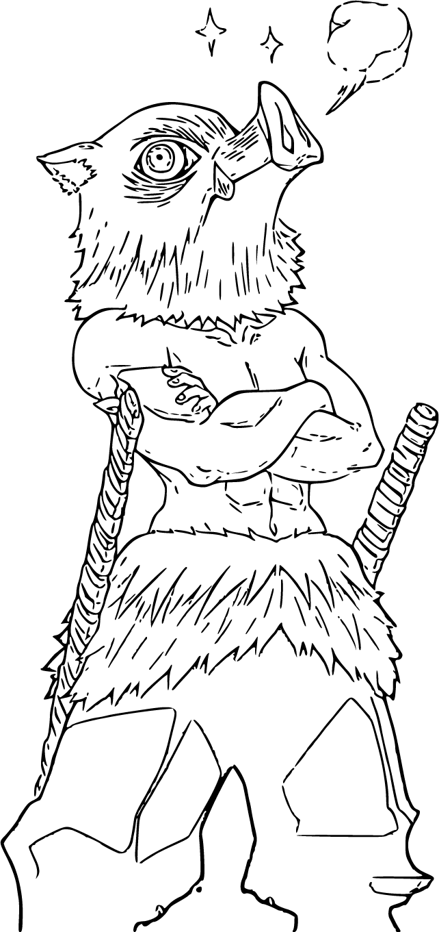 Inosuke Hashibira Coloring Pages | 100% Free, Printable & Fun