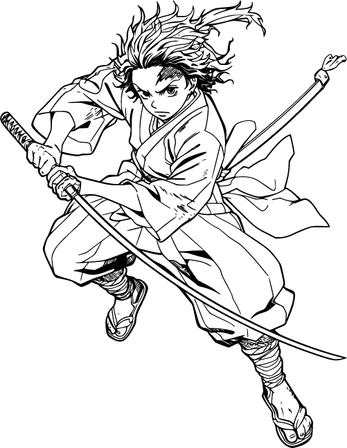 Tanjiro Kamado Coloring Pages | 100% Free, Printable & Fun
