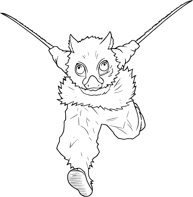 Inosuke Hashibira Coloring Pages | 100% Free, Printable & Fun