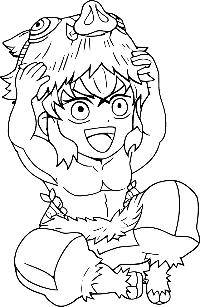 Inosuke Hashibira Coloring Pages | 100% Free, Printable & Fun