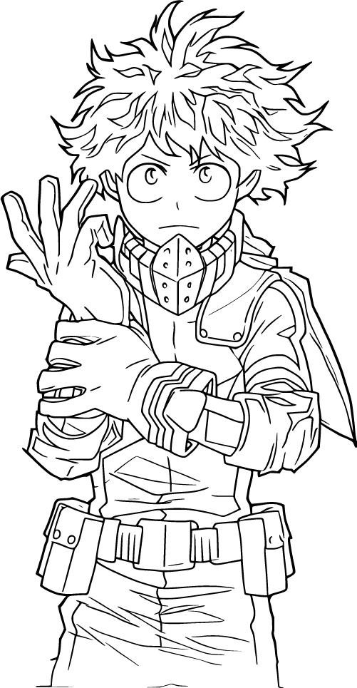 (MHA) - Izuku Midoriya Coloring Pages | 100% Free, Printable & Fun